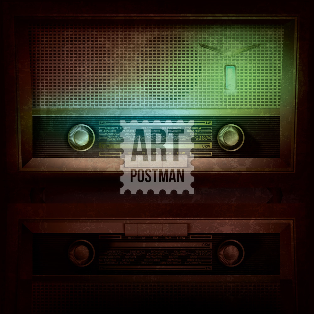 Cuadro de radio antigua, reproductor de música vintage fancy.